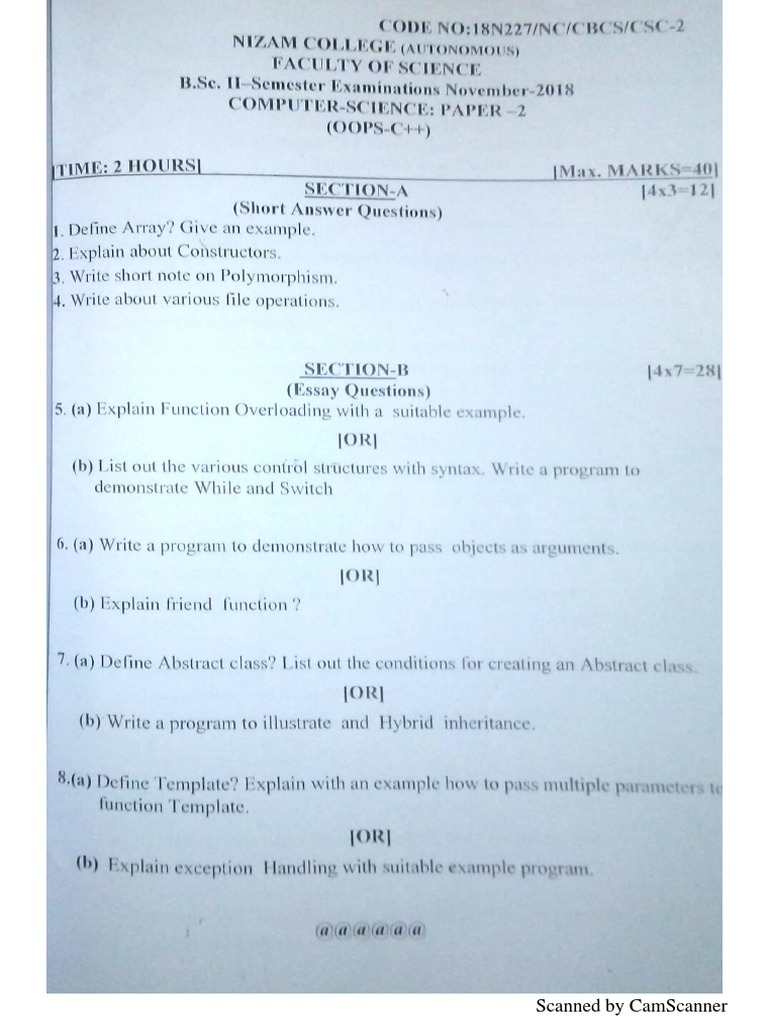 Sem 2 Question Papers | PDF