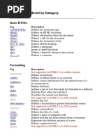 Complete HTML Tags List With Examples Free Pdf1 | PDF | Html | Html Element