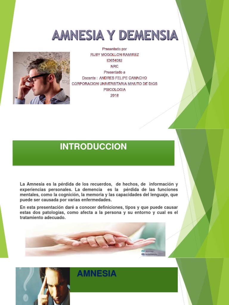 Amnesia Y Demensia Pdf Amnesia Memoria