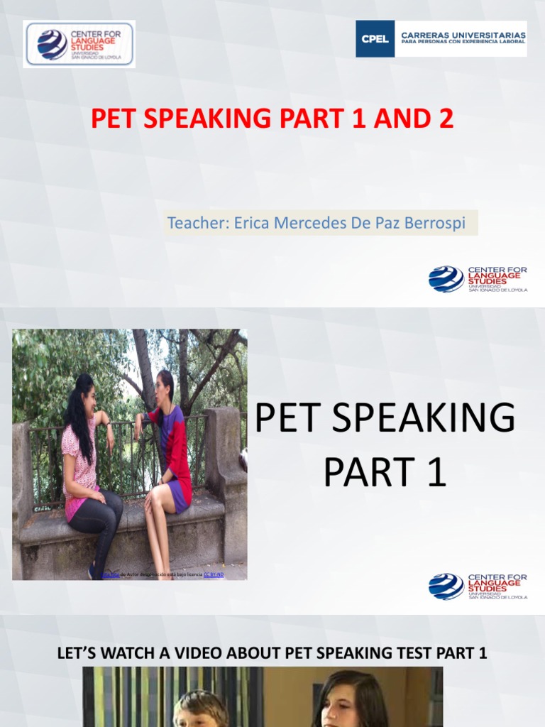 PET Speaking Test Overview and Practice | PDF