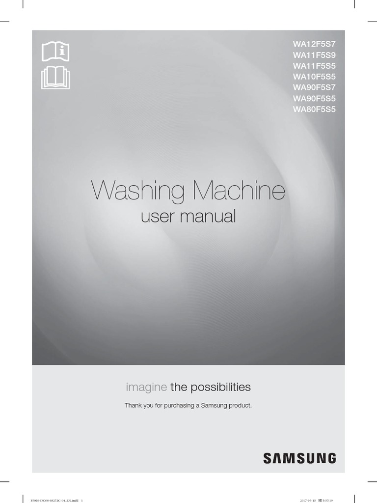 Washing Machine User Manual Samsung | PDF | Washing Machine | Laundry