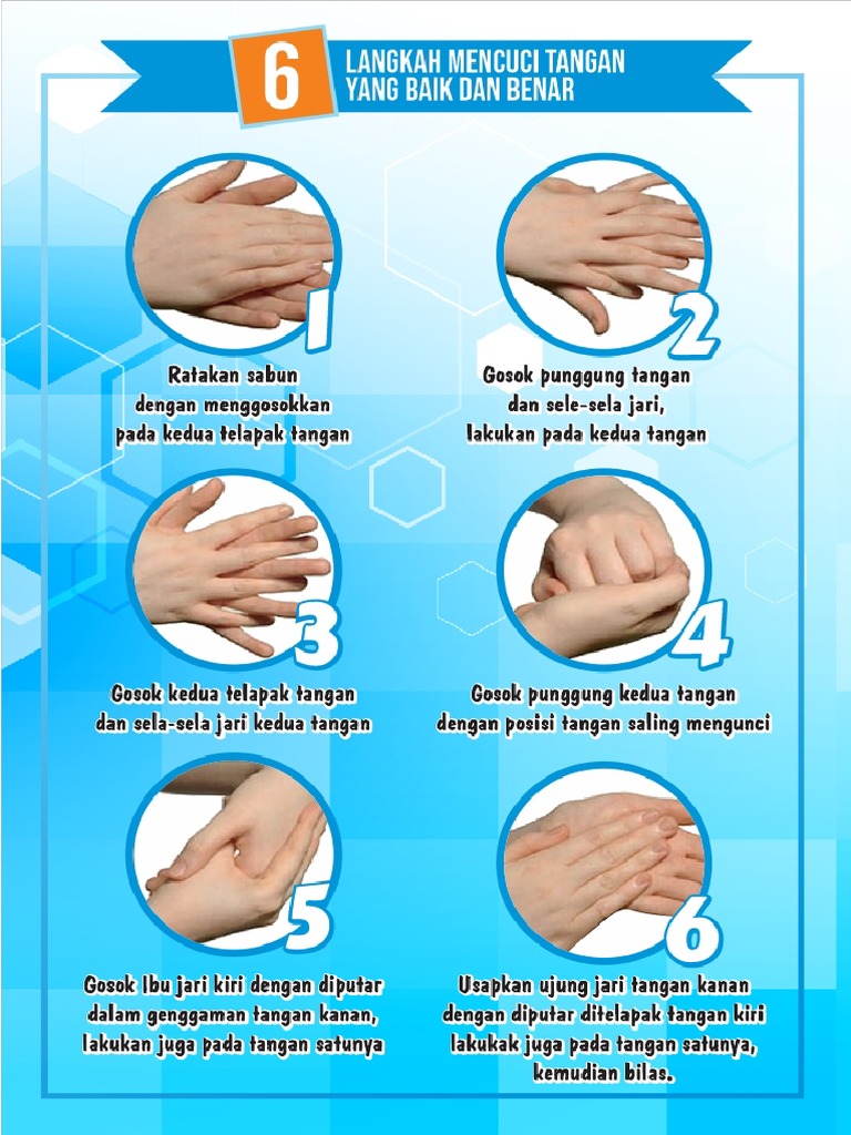 Infografis 6 Langkah Cuci Tangan | PDF
