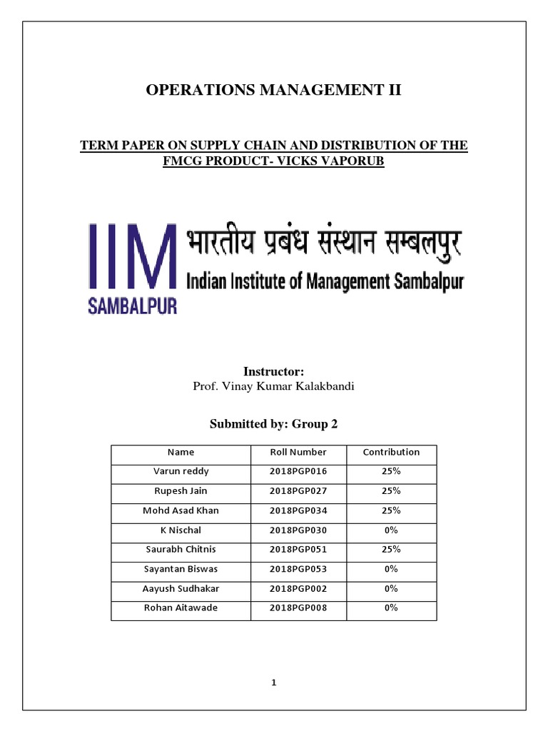Group 2 - MR Project 2 | PDF | Supply Chain Management | Business