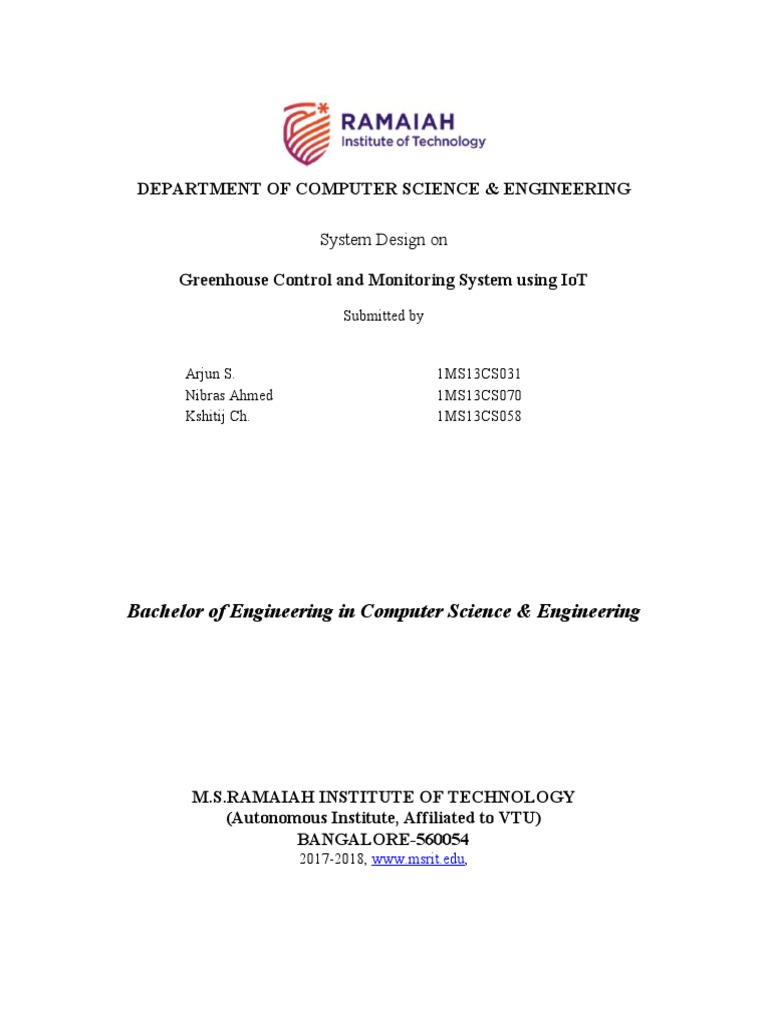 Department of Computer Science & Engineering: System Design On | PDF ...