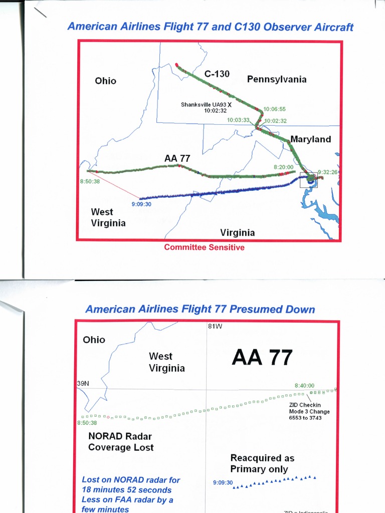 Radar Maps: AA 77, C-130, UA 93 and Air Force One | PDF | Air Force One ...