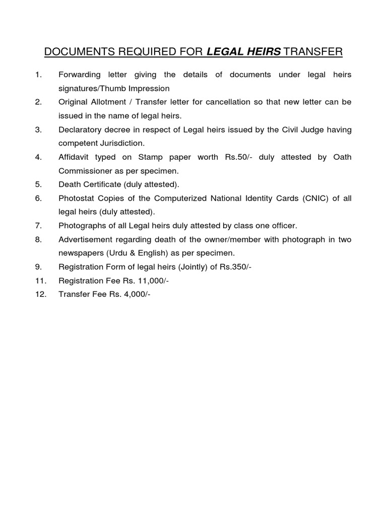 Legal Heir Transfer Forms | PDF | Affidavit | Civil Law (Common Law)