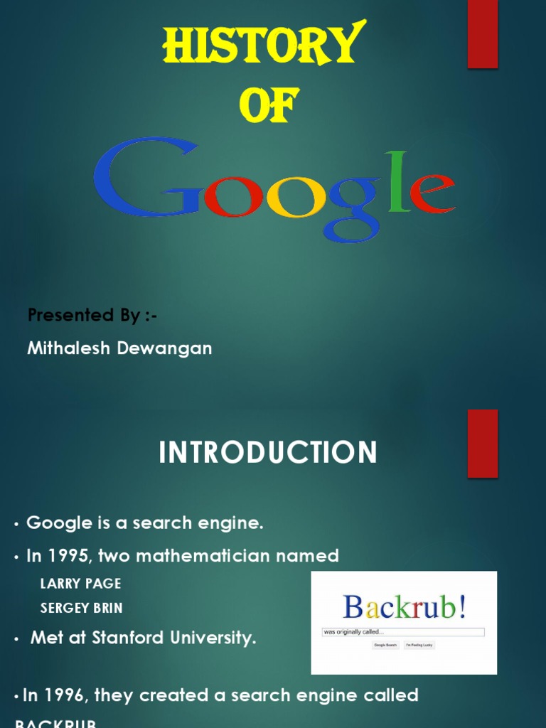 A Brief History of Google: From Backrub to Global Tech Giant | PDF ...