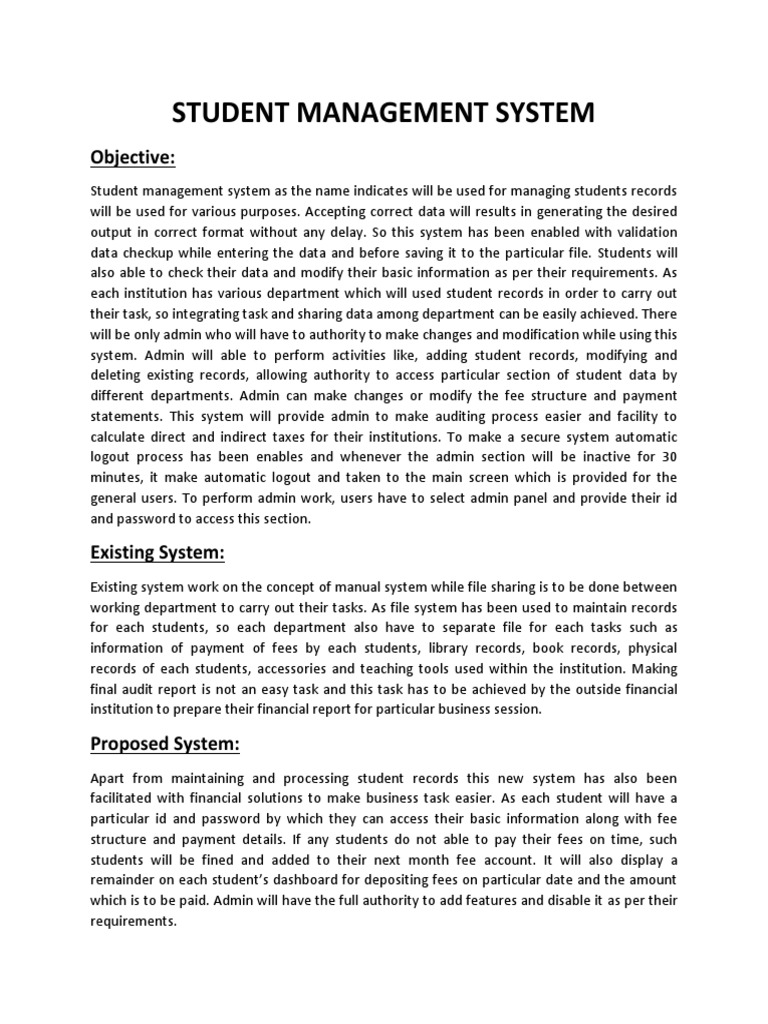 Student Management System Project in C++ | PDF | Fee | Computer File