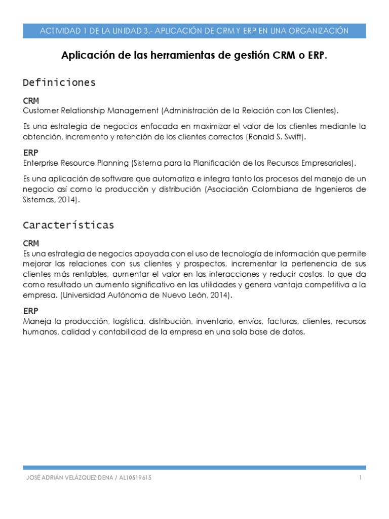 Dgti U3 A1 123 | PDF | Planificación de recursos empresariales ...