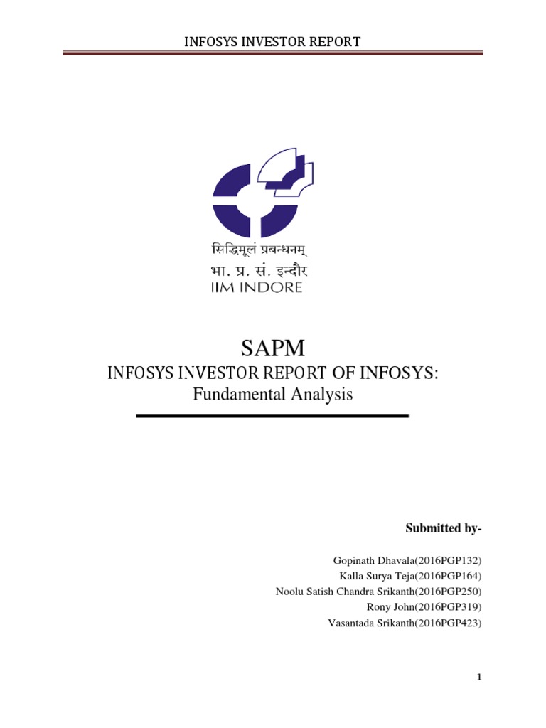 Infosys Stock Investment Analysis 2023 | PDF | Valuation (Finance ...