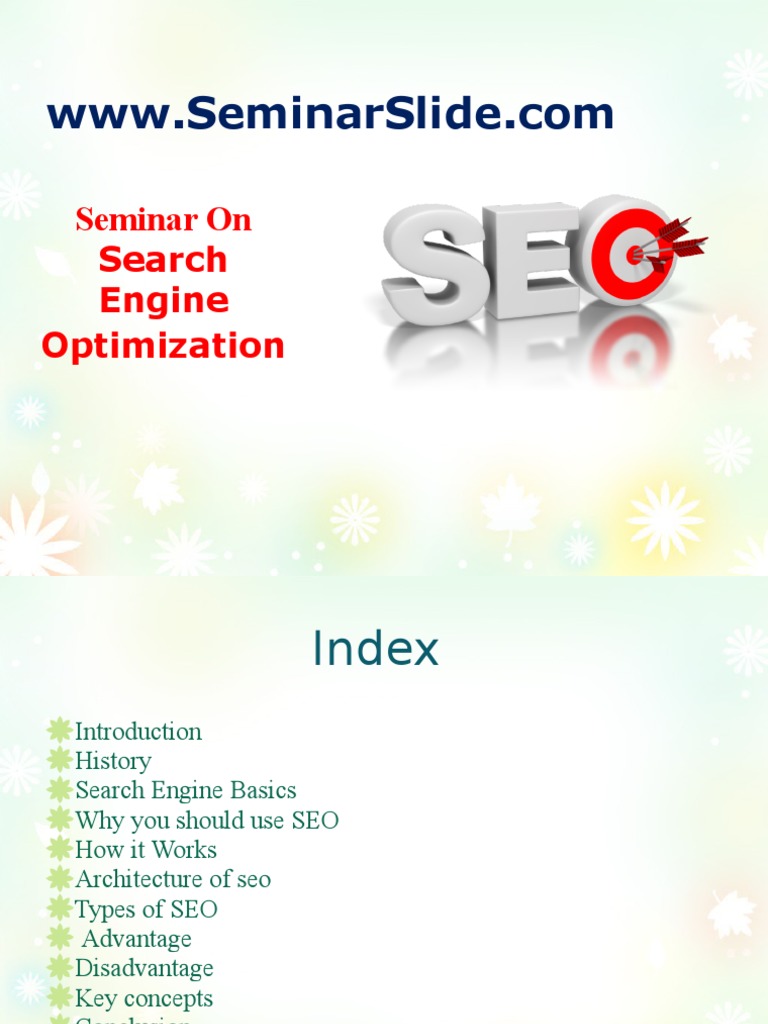 Seminar On Search Engine Optimization | PDF | Search Engine ...