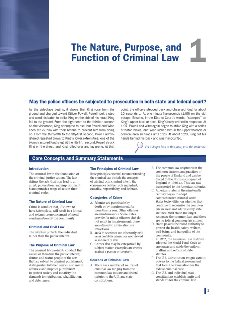 The Nature, Purpose, and Function of Criminal Law | PDF | Felony ...