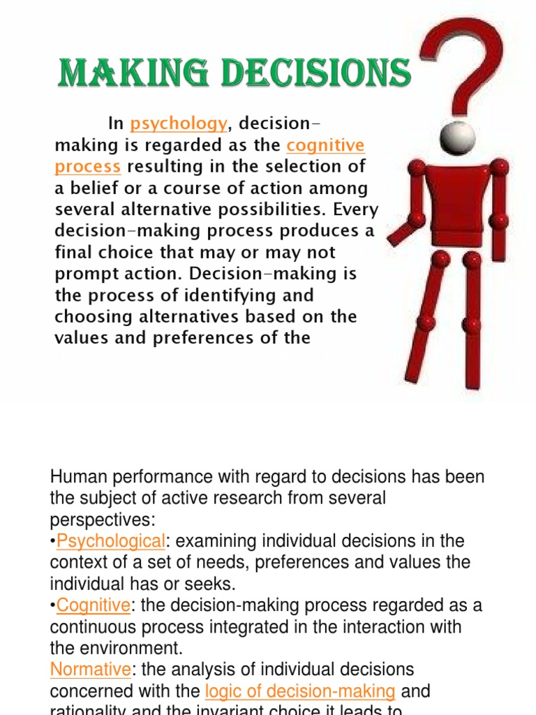 Making Decisions | PDF | Decision Making | Science