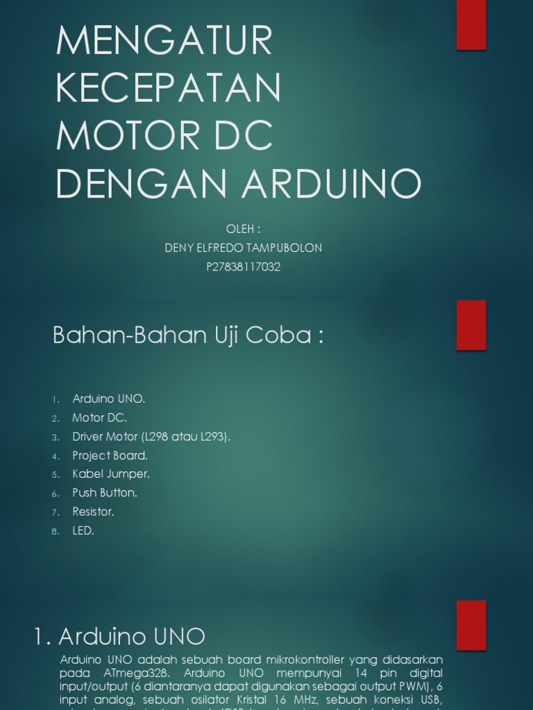 Mengatur Kecepatan Motor DC Dengan Arduino | PDF