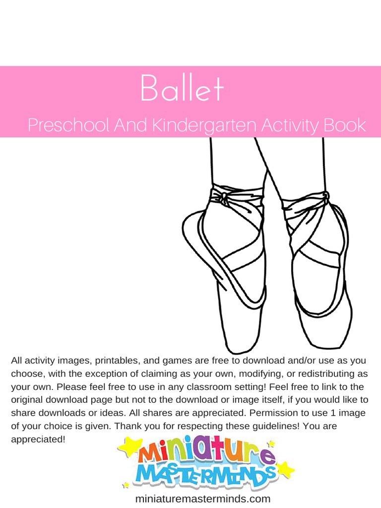 Printable 100 Page Preschool and Kindergarten B Is For Ballerina FREE ...