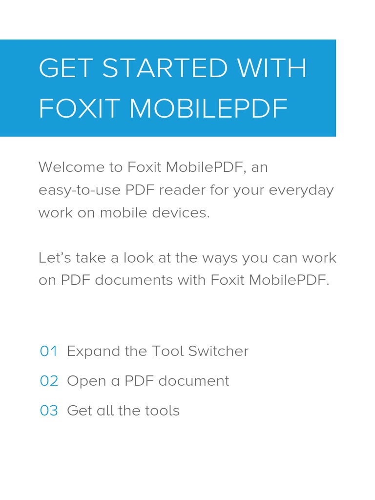 An Introduction to the Basic Tools and Functions of Foxit MobilePDF for ...