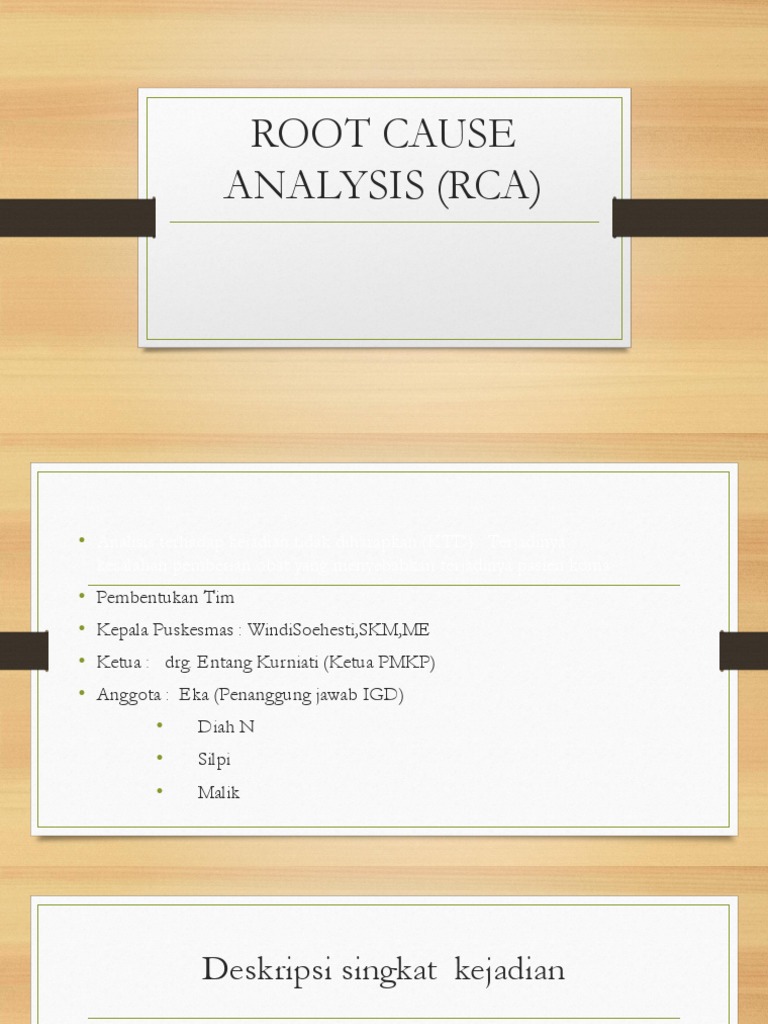 ROOT CAUSE ANALYSIS (RCA) Contoh Kasus | PDF