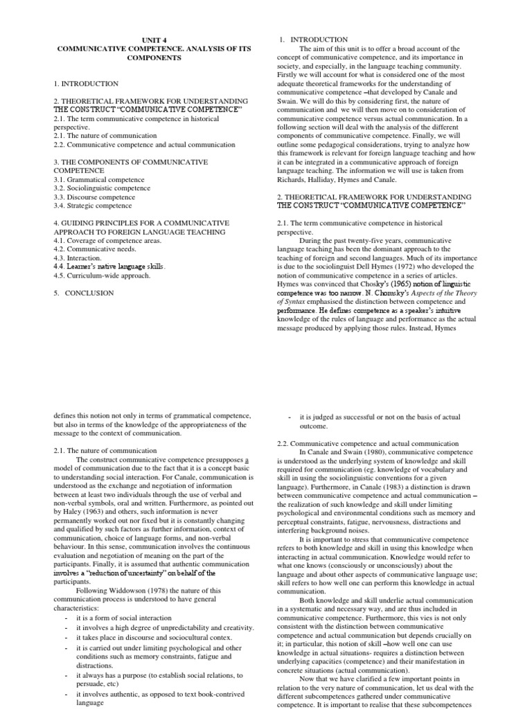 Analysis of the Components of Communicative Competence | PDF | Language Education | Second Language