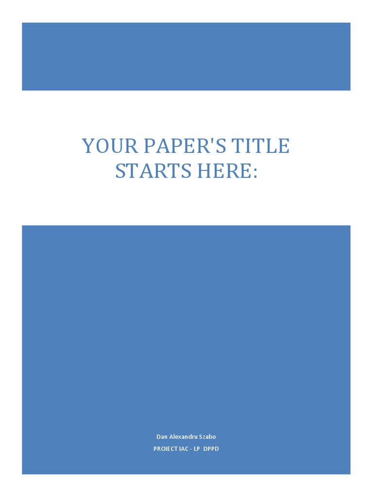 Your Paper'S Title Starts Here:: Dan Alexandru Szabo Proiect Iac - LP ...