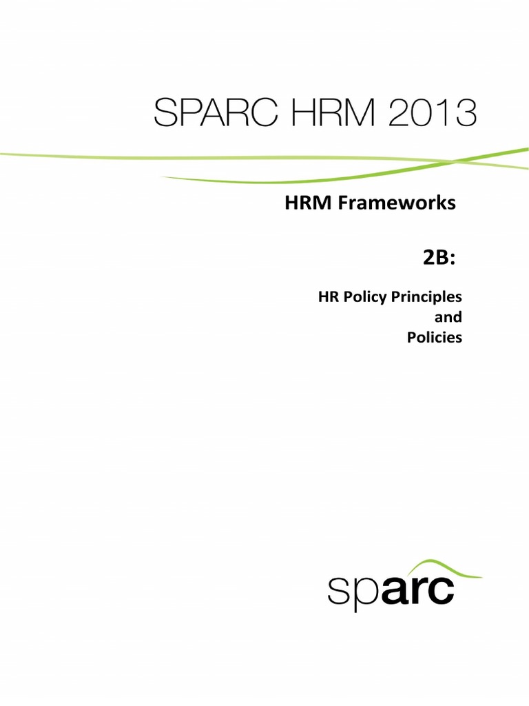 HRM Frameworks: HR Policy Principles and Policies | PDF | Human ...