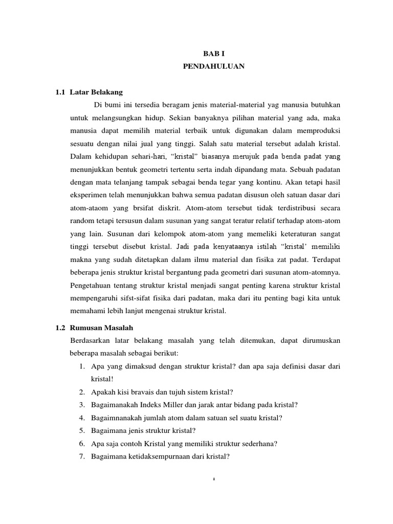 Struktur dan Jenis Kristal dalam Material | PDF