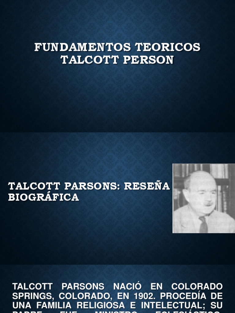 Fundamentos Teoricos Talcott Person | PDF | Teorías filosóficas | Cognición