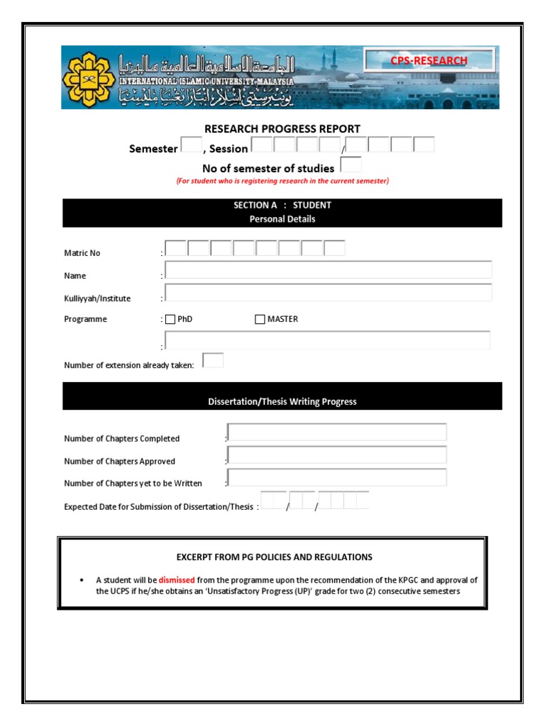 Research Progress Report V3 | PDF | Thesis | Postgraduate Education