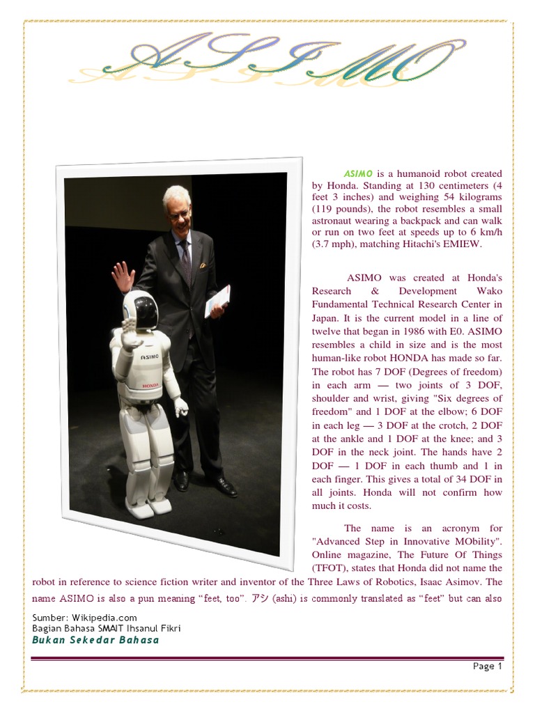 Asimo English | PDF | Cognitive Science