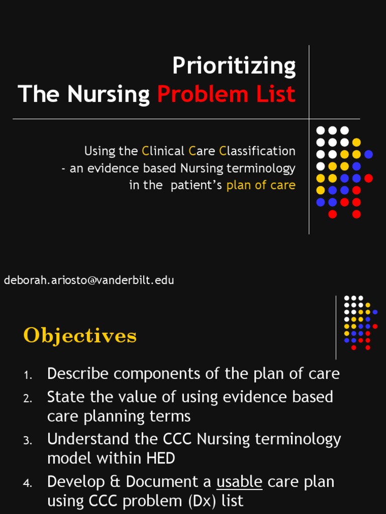Prioritizing The Nursing: Problem List | PDF | Nursing | Medical Diagnosis