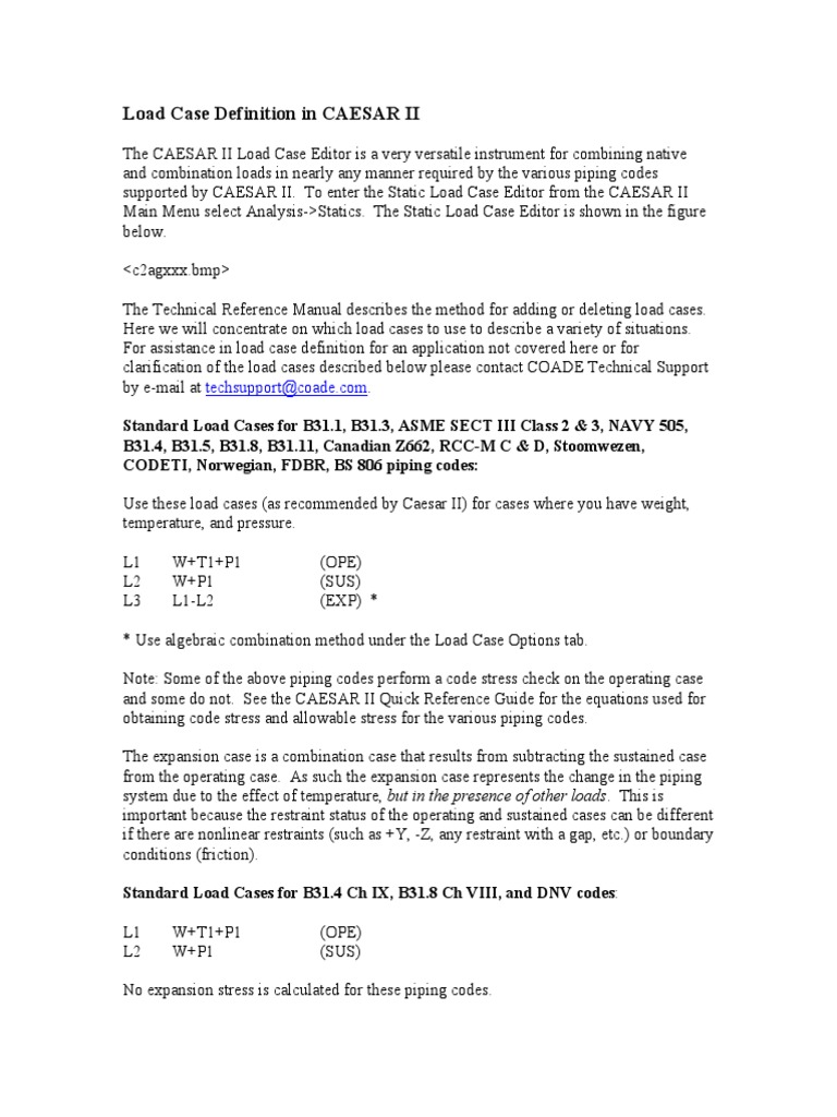 CAESAR II Load Case Definition Guide | PDF | Technology & Engineering