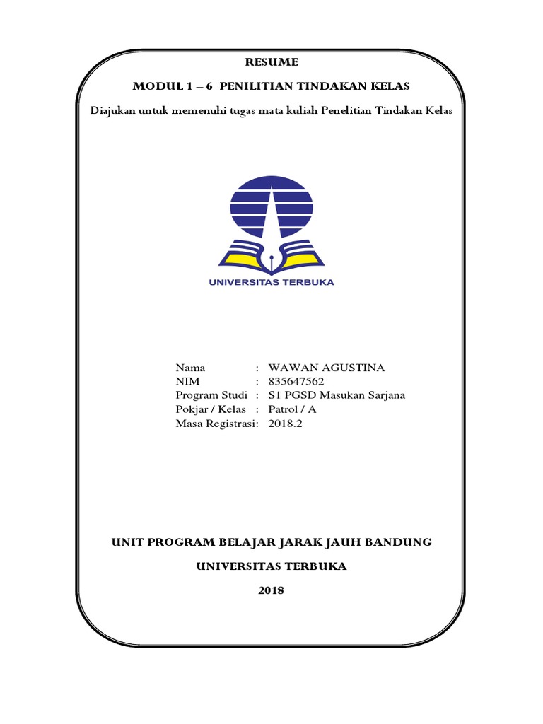 Resume Modul 1 - 6 Penelitian Tindakan Kelas | PDF | Karier & Perkembangan