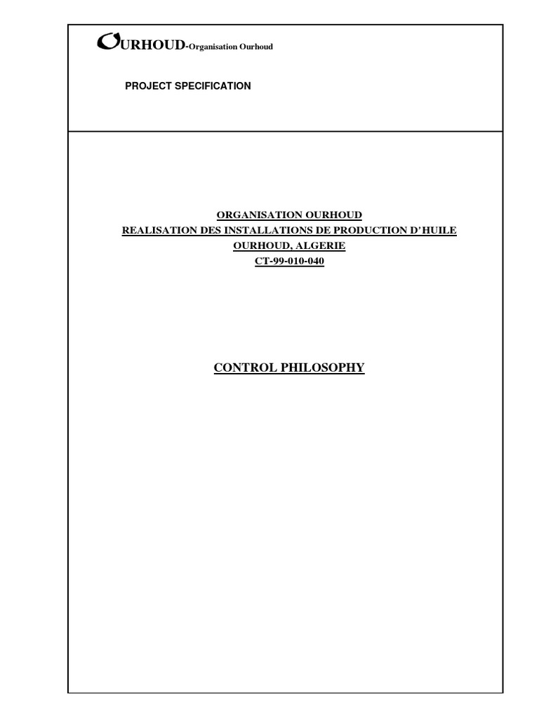 CONTROL PHILOSOPHY.pdf | Scada | Valve