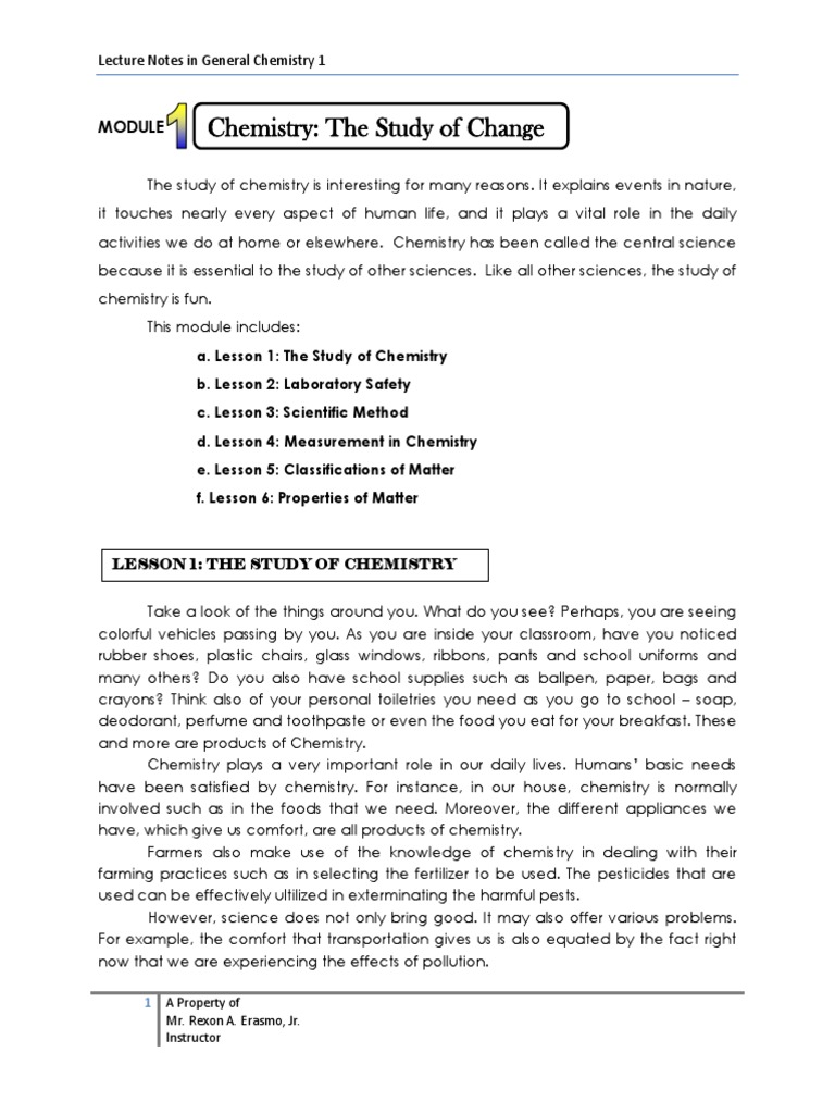 Lecture Notes in General Chemistry 1 | PDF | Filtration | Chemical Elements