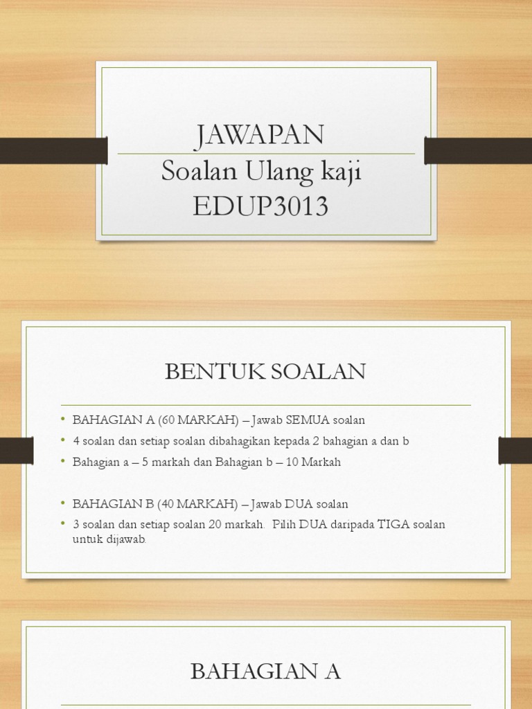 Jawapan Solan Ulang Kaji Edup3013 - Set 1 PDF | PDF