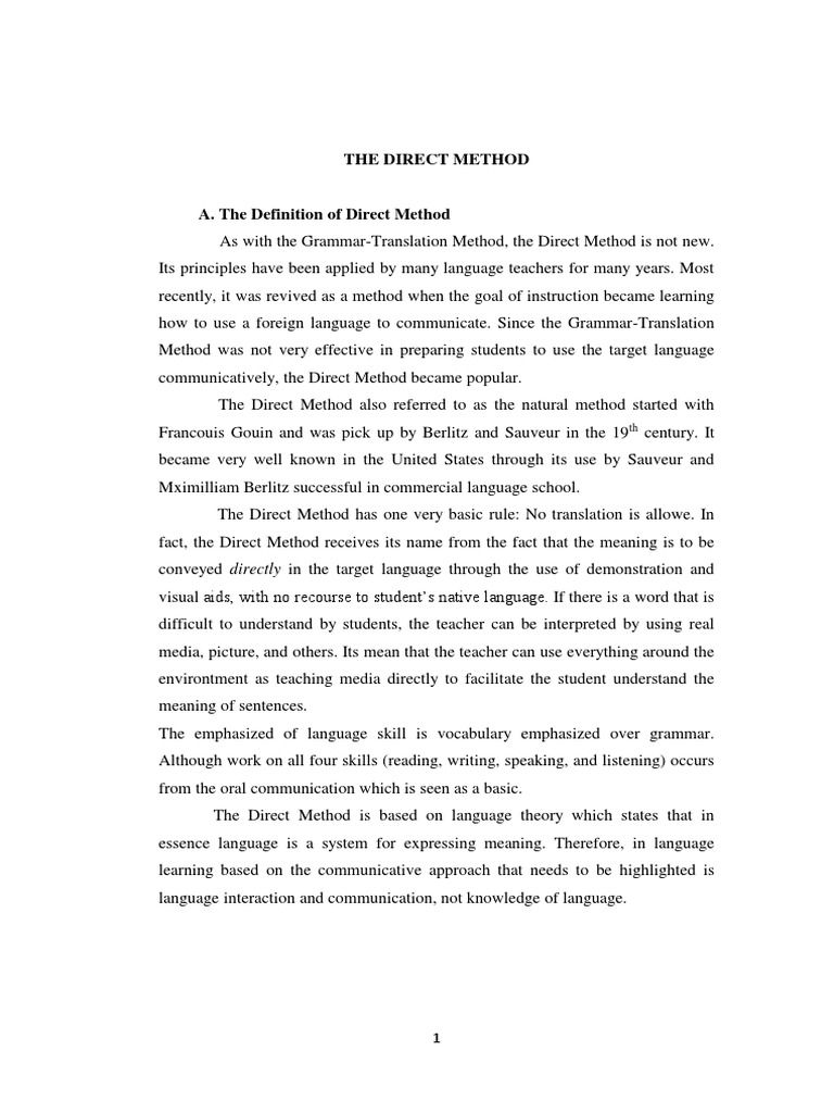 The Direct Method | PDF | Second Language | Vocabulary