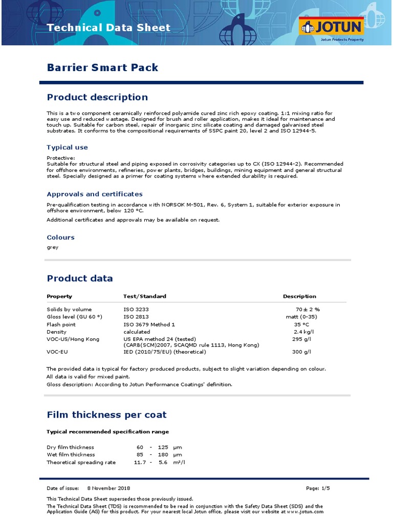 Barrier Smart Pack Jotun Paint | PDF | Paint | Epoxy