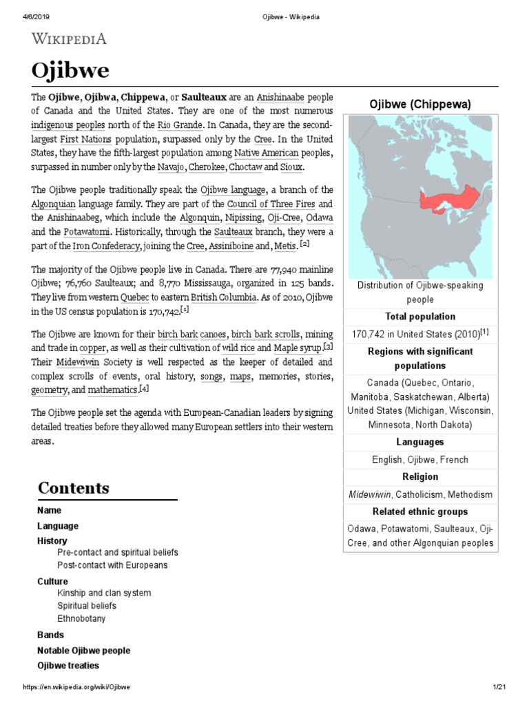 Indigenous Peoples of The Americas - Wikipedia | PDF | Ojibwe ...
