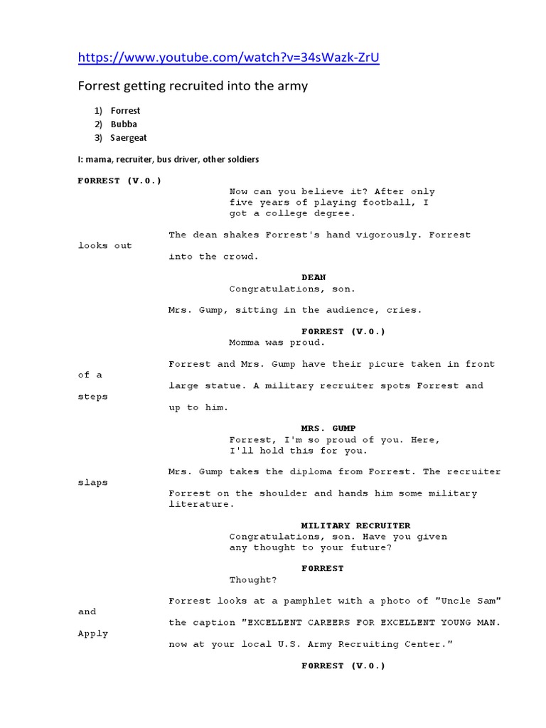 Forrest Gump Scripts | PDF | Leisure