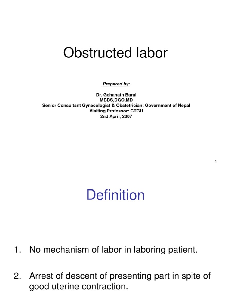 Lecture-18 Obstructed Labor | PDF | Childbirth | Uterus