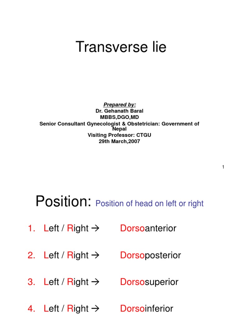 Lecture-13 Transeverse Lie | PDF | Maternal Health | Childbirth