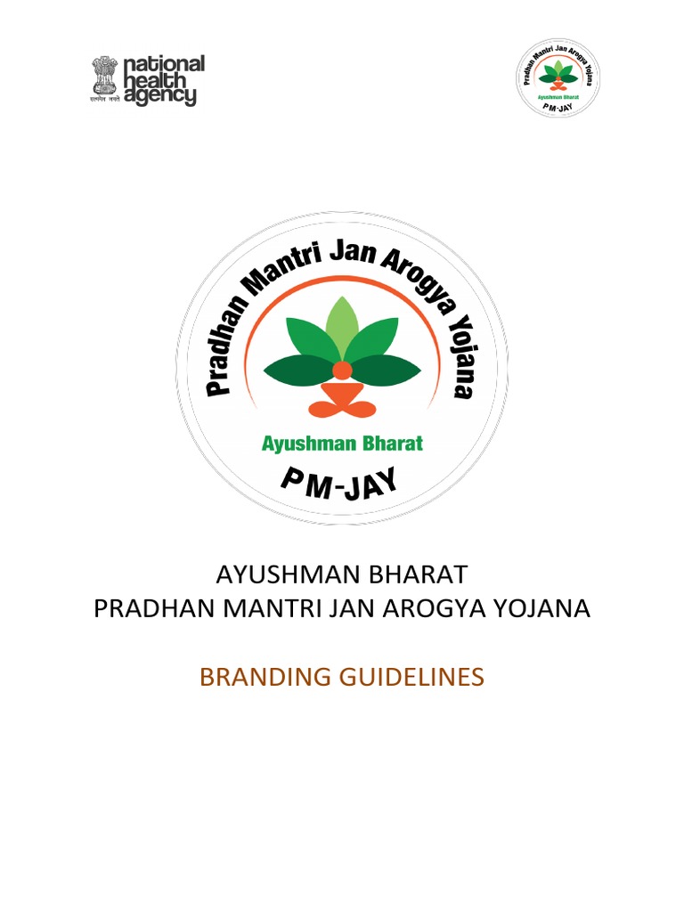 Ayushman Bharat PMJAY Branding Guidelines | PDF | Health Care | Logos