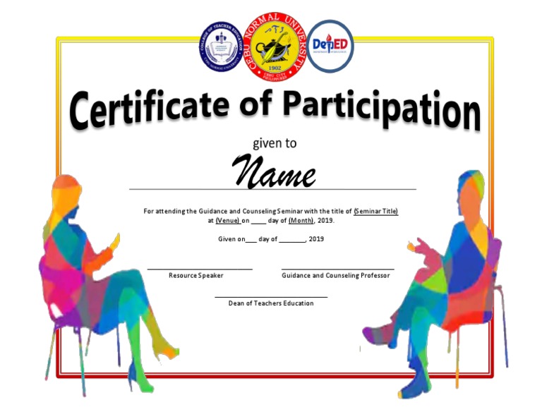 Sample Certificate For Guidance and Counseling | PDF