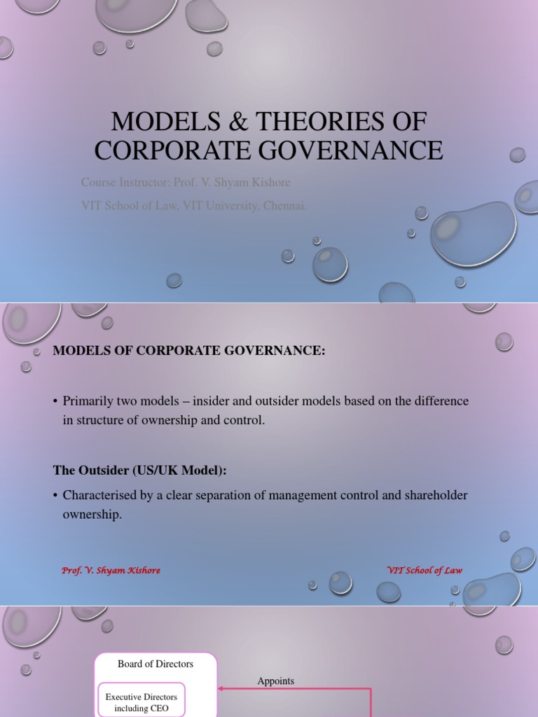 Models and Theories of Corporate Governance PDF | PDF | Corporate ...