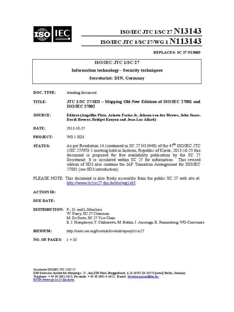 Mapping ISO/IEC 27001:2005 to 2013 | PDF | Information Security ...