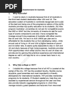 Genuine Temporary Entrant Sample For Australia Student Visa | PDF ...