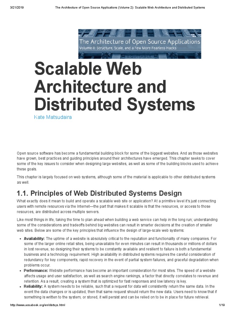 Scalable Web Architecture Principles | PDF | Cache (Computing ...