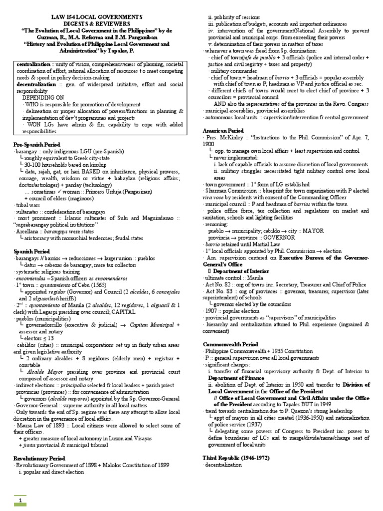 01-I. Historical Background | PDF | Philippines | Local Government