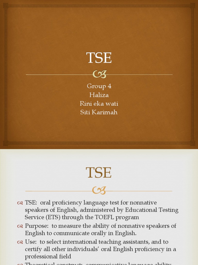 An Analysis of the Test of Spoken English (TSE): Construct, Methods ...