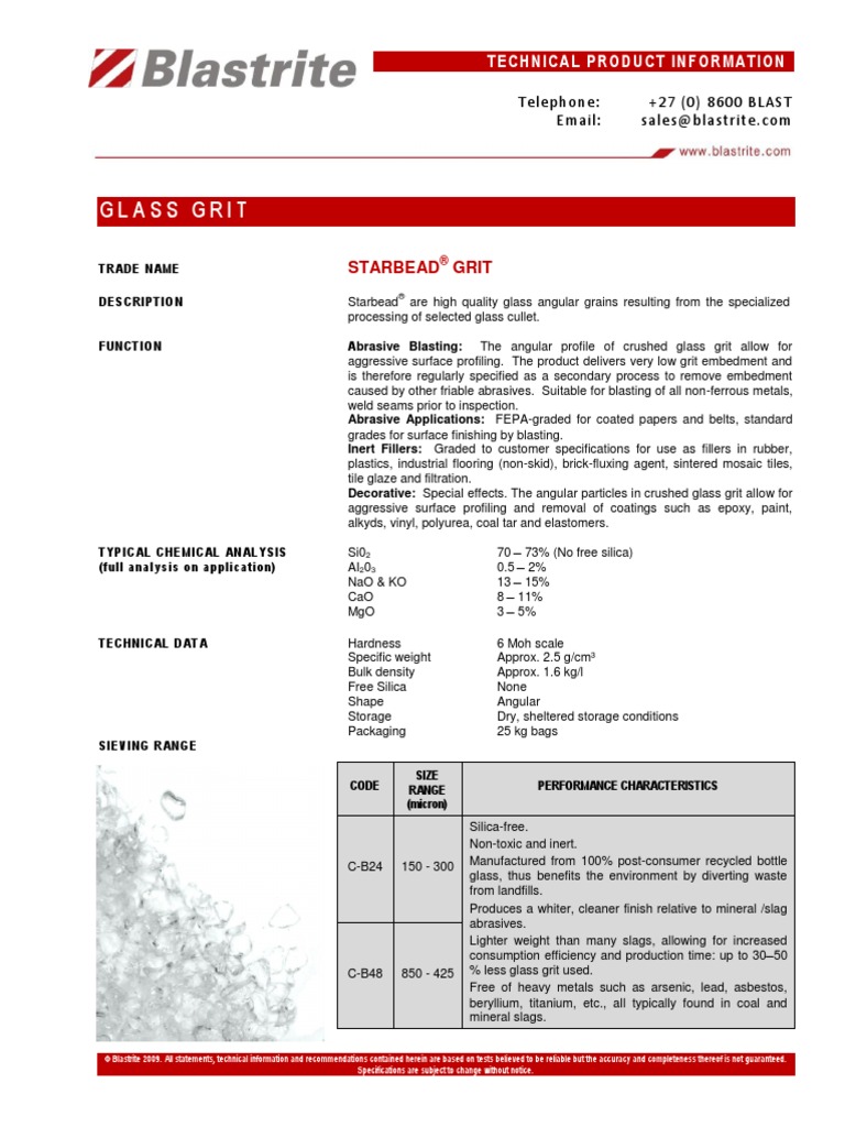 Blastrite Beads | PDF | Glasses | Abrasive