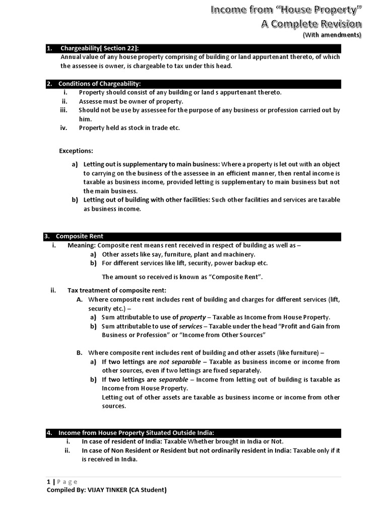 Income From House Property PDF | PDF | Tax Deduction | Loans